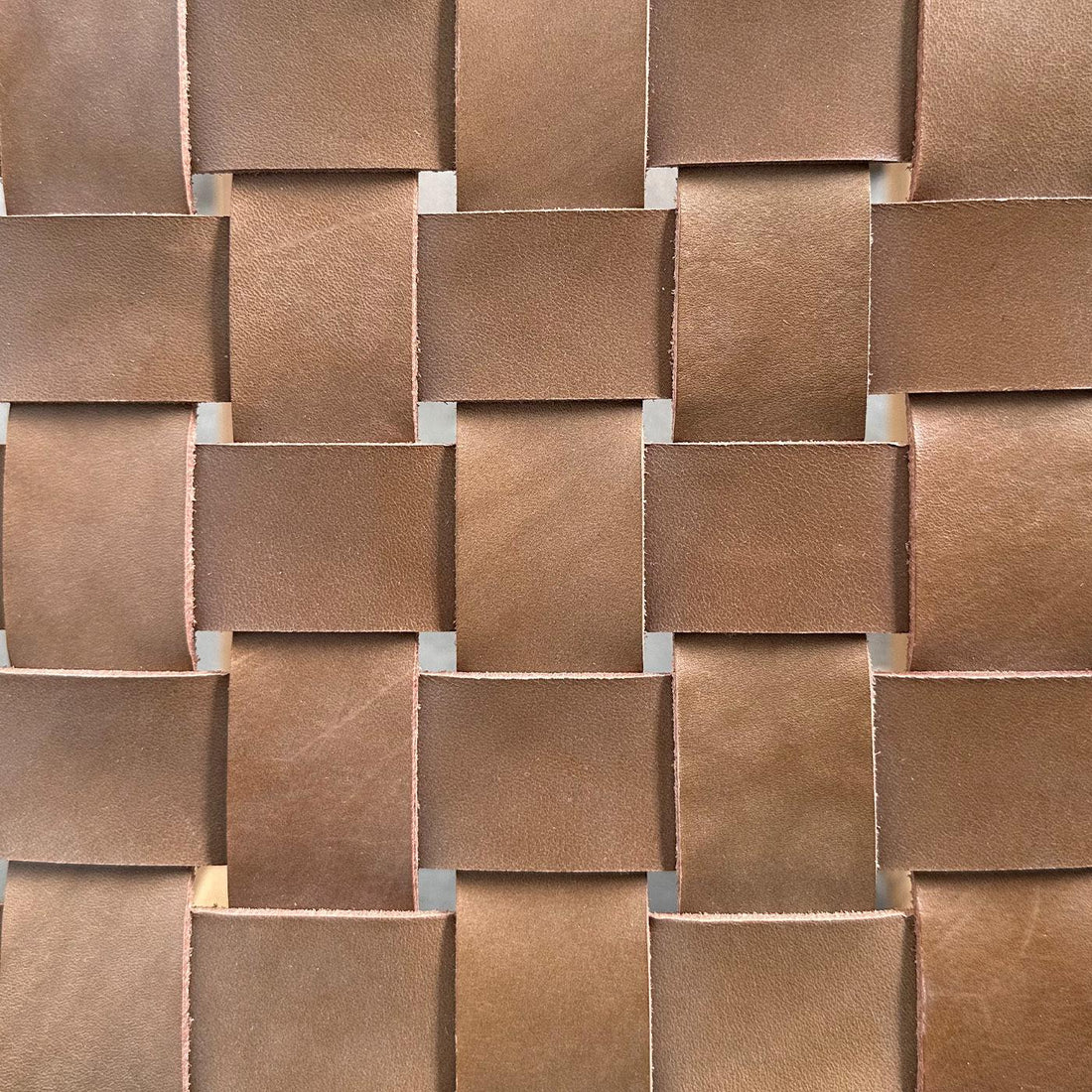 Tan Leather and Teak Scandi Bar Stool